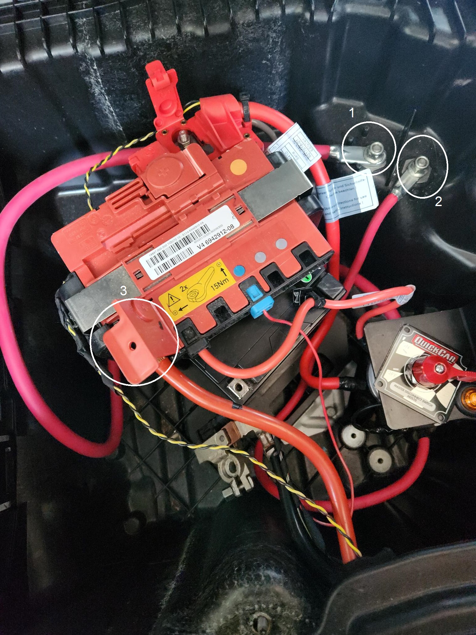 Three positive battery connections?