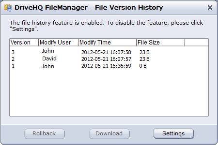 If the file has olderversions, it will be displayed in the file version ...